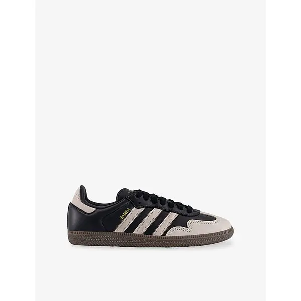 Adidas Samba Og Leather Trainers - Core Black Wonder Beige