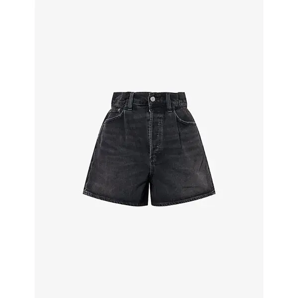 AGOLDE Lyonne High-rise Denim Shorts - Arcane (dk Blk)
