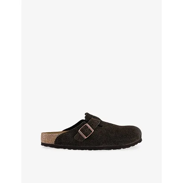 BIRKENSTOCK Boston Suede Clogs - Mocha Suede Leather
