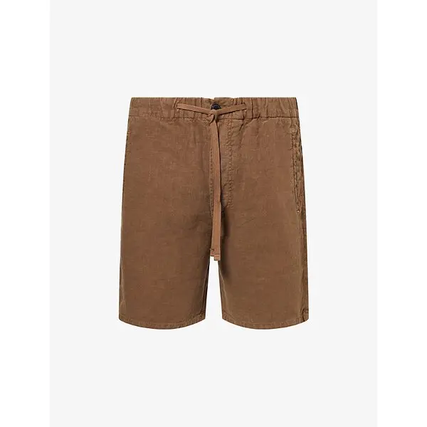 Citizens Of Humanity Relaxed-fit Linen Deck Shorts - Kelp (md Brown)