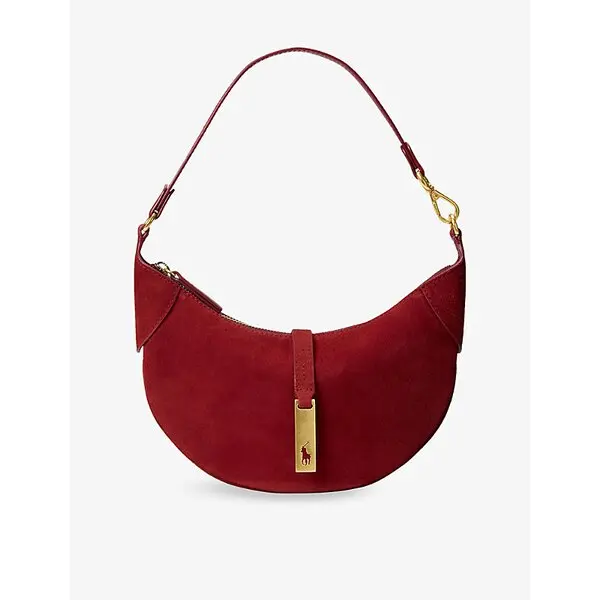 Polo Ralph Lauren Polo Id Small Suede Shoulder Bag - Pomegranate
