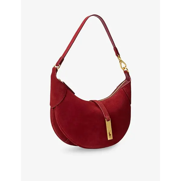 Polo Ralph Lauren Polo Id Small Suede Shoulder Bag - Pomegranate