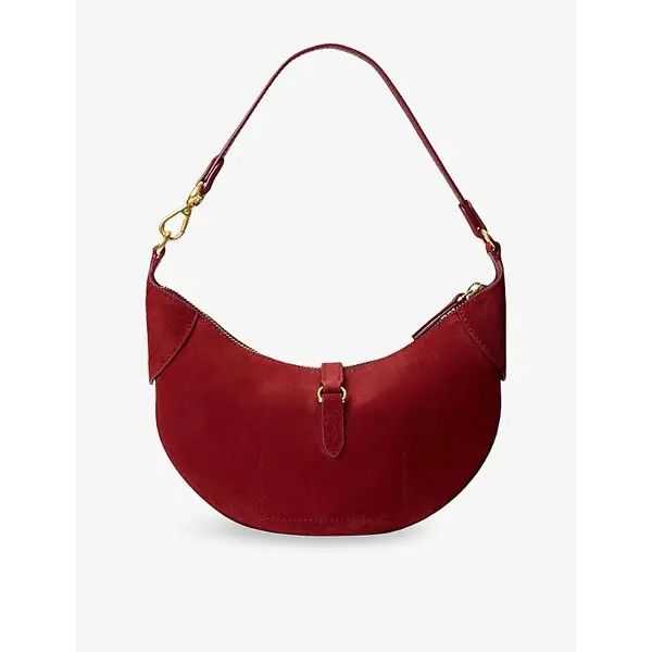 Polo Ralph Lauren Polo Id Small Suede Shoulder Bag - Pomegranate