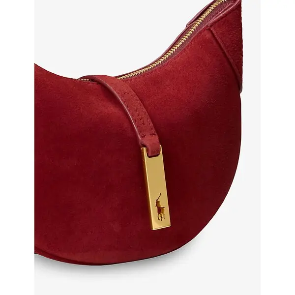 Polo Ralph Lauren Polo Id Small Suede Shoulder Bag - Pomegranate