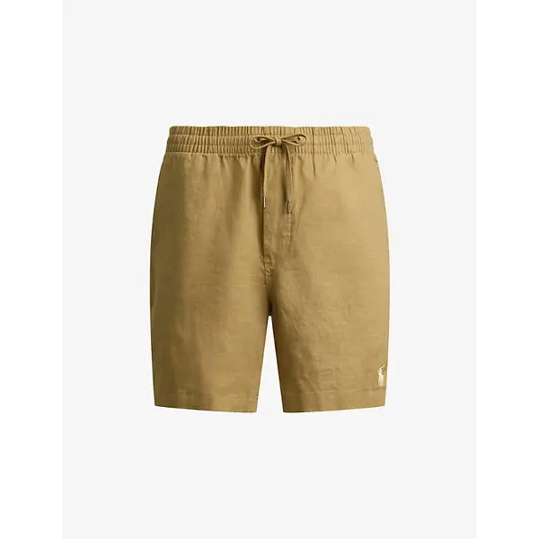 Polo Ralph Lauren Logo-embroidered Linen Shorts - Cafe Tan