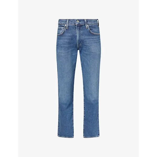 Citizens Of Humanity Elijah Straight-leg Cotton-blend Jeans - True Blue (md/dk Blue)