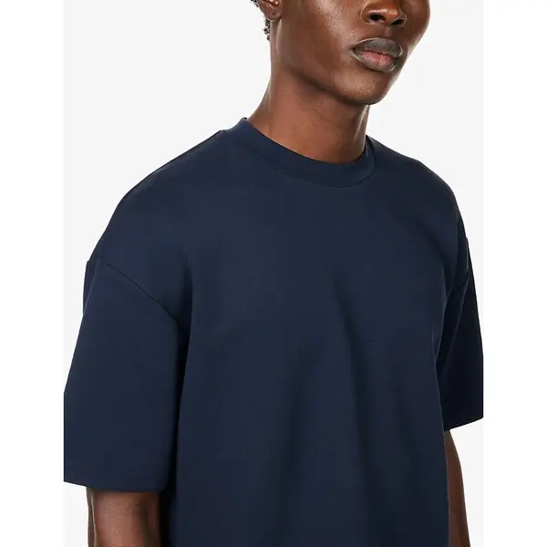 ARNE Everyday Luxe Cotton-blend T-shirt - Navy