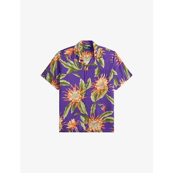 Polo Ralph Lauren Printed Short-sleeve Woven Shirt - 7155 Purple Floral