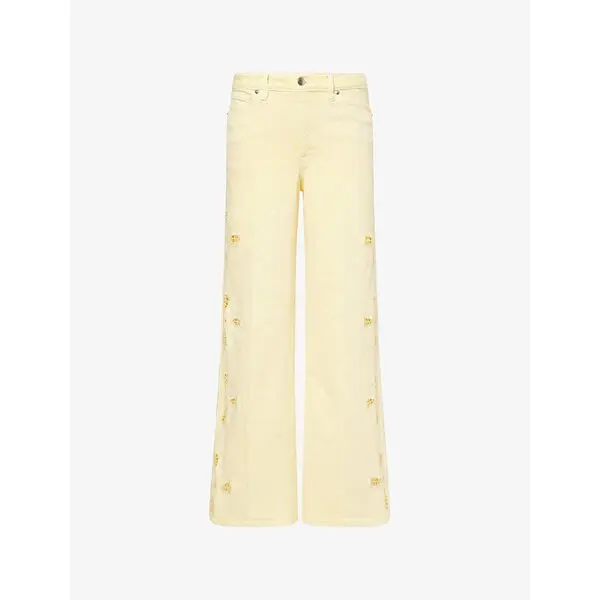 Good American Good Waist Palazzo Stretch-denim Jeans - Anise Yellow