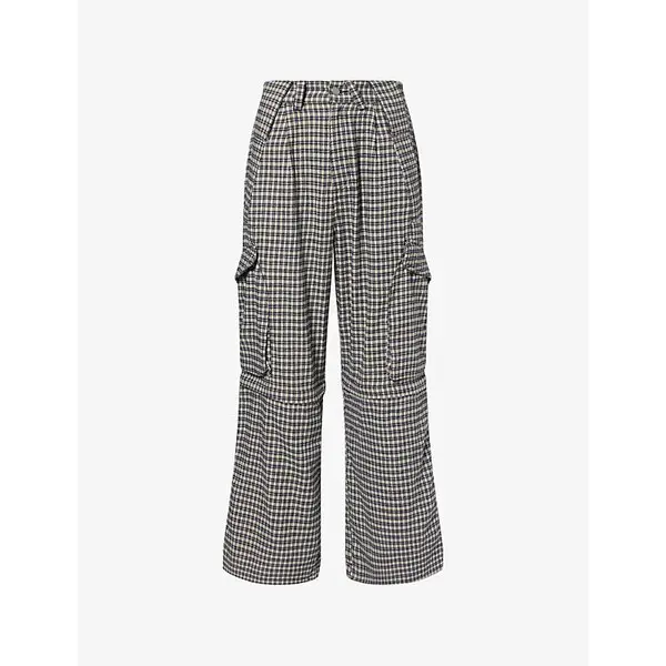 BASKETCASE Dolly Plaid-print Cotton Cargo Trousers - Multi