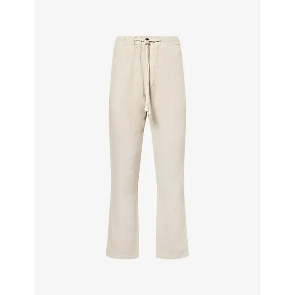 Citizens Of Humanity Linen Straight-leg Trousers With Drawstring - Wheat (med Lt Brown)
