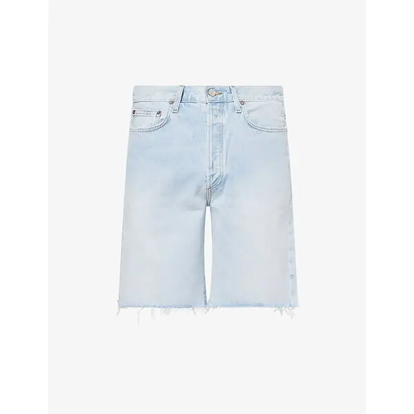 AGOLDE Anson Frayed-hem Denim Shorts - Ruse (pale Ind)