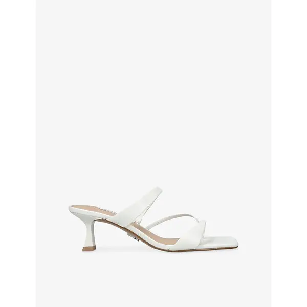 Steve Madden Ajay Leather Heeled Sandals - White