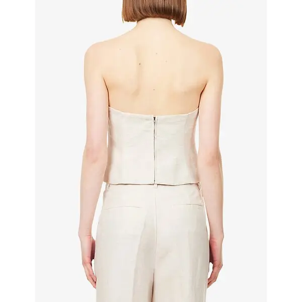 Good American Linen-blend Strapless Top