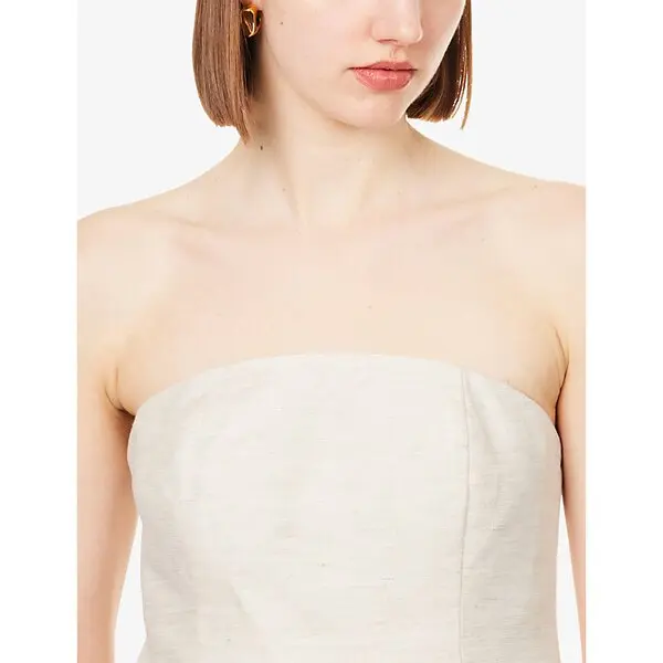 Good American Linen-blend Strapless Top
