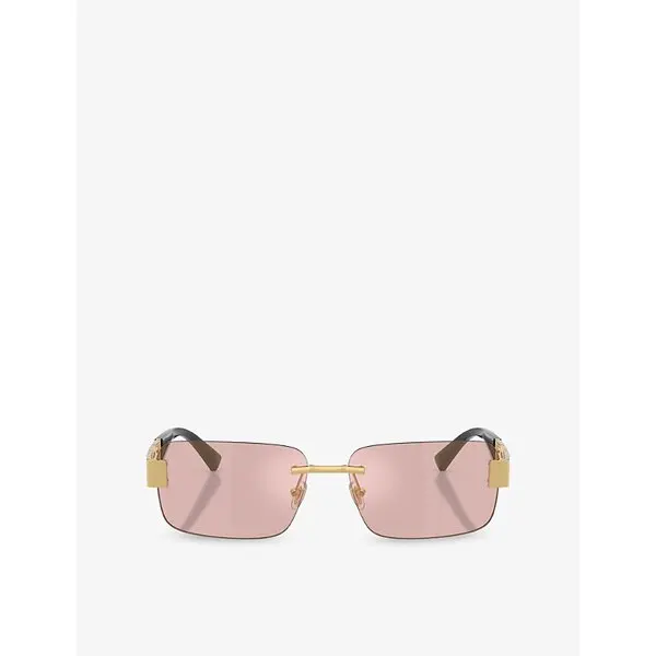 Versace Ve2298 Rectangle-frame Sunglasses - Gold