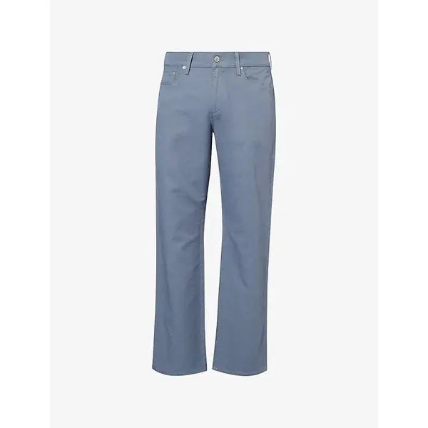 Citizens Of Humanity Elijah Straight-leg Cotton-and-linen Trousers - Navy