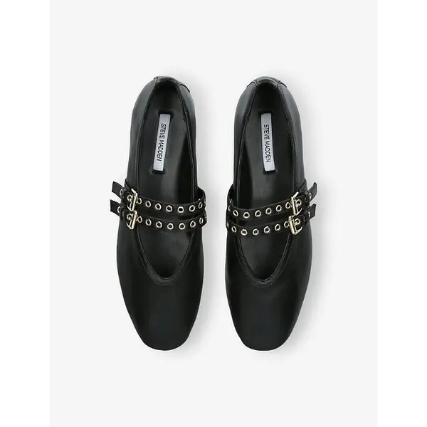 Steve Madden Lydia Leather Ballet Flats - Black