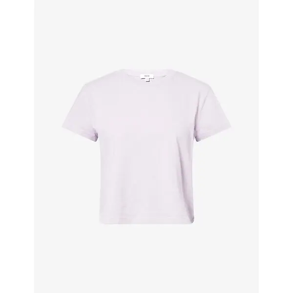 AGOLDE Adine Shrunken Cotton T-shirt - Lilac (lt Pale Purple)