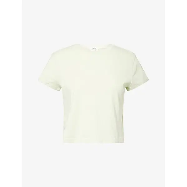 AGOLDE Adine Shrunken Cotton T-shirt - Mint Cream