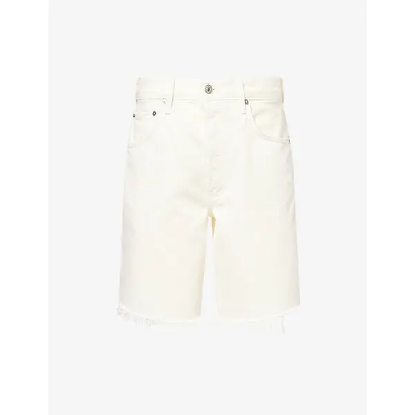 Citizens Of Humanity Ayla Frayed Denim Shorts - Plaster (cream)