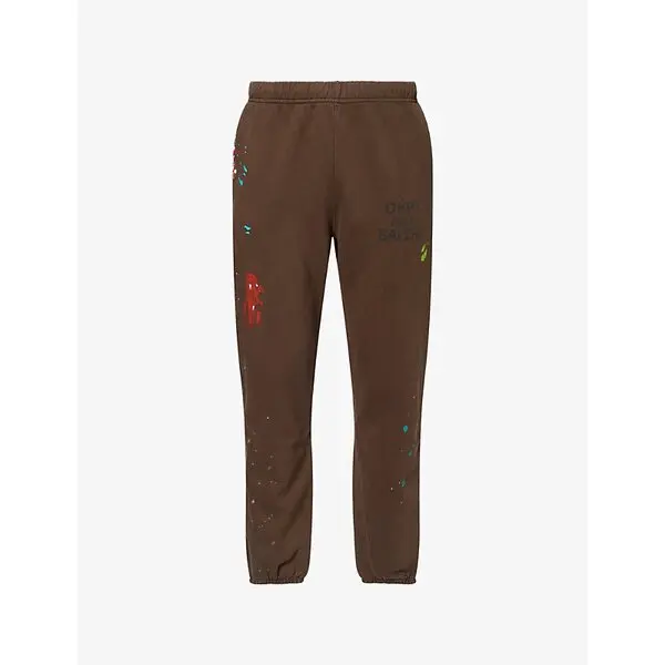 GALLERY DEPT. French Logo Cotton Jogging Bottoms - Sepia