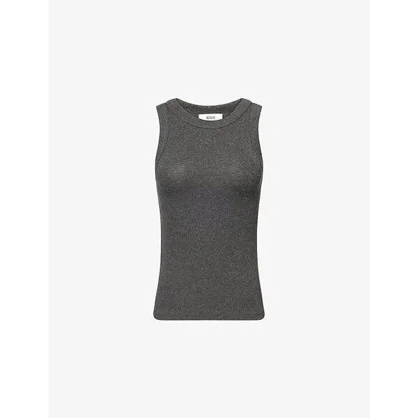 AGOLDE Leigh Stretch-rib Jersey Tank Top - Charcoal Heather
