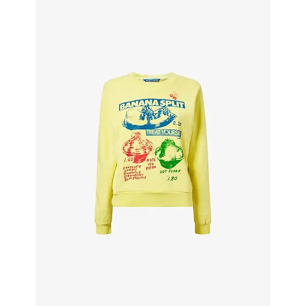 MOTHER The Camper Graphic Print Cotton Sweatshirt - Banana Split