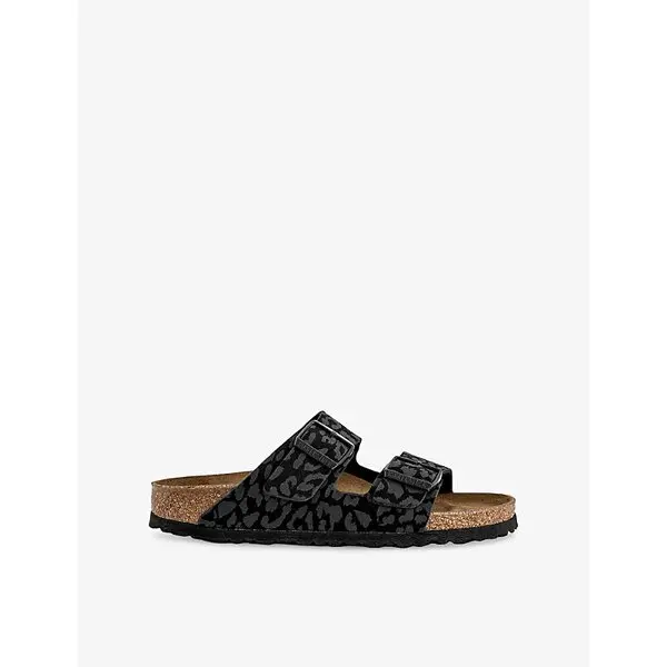 BIRKENSTOCK Arizona Two Strap Faux-leather Sandals - Leo Black