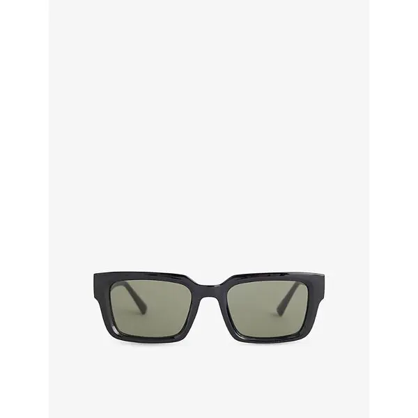 MESSYWEEKEND Louie Rectangle-frame Sunglasses - Black Green