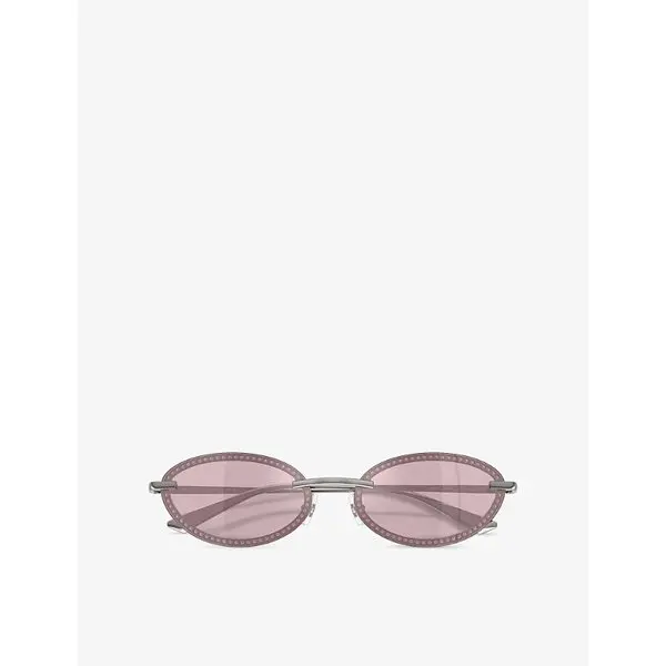 JIMMY CHOO Jc4020b Oval-frame Sunglasses - Silver