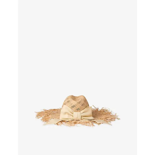 JIMMY CHOO Thalia Small Raffia Hat - A510 Natural