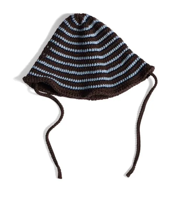 Miu Miu Crochet Stripe Hat - Brown