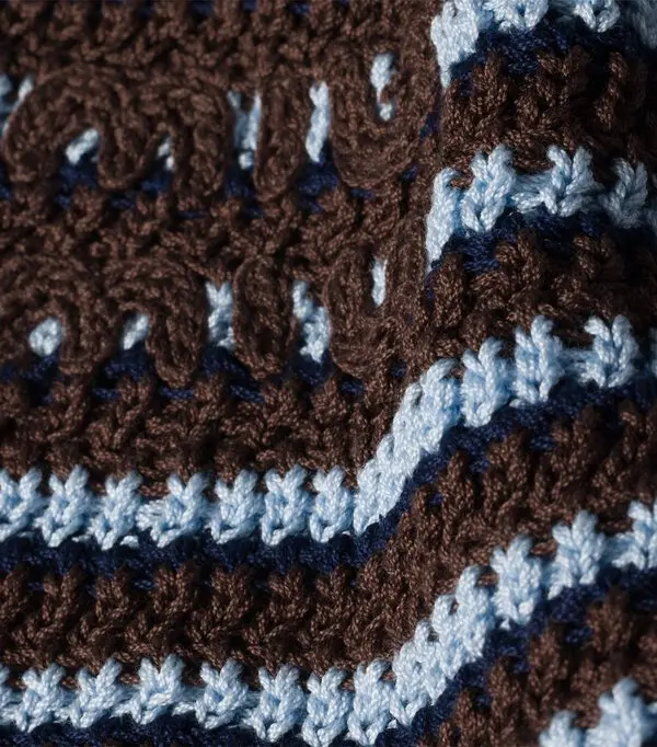 Miu Miu Crochet Stripe Hat - Brown