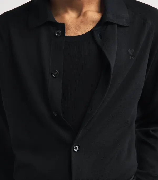 AMI Paris Wool Collared Cardigan