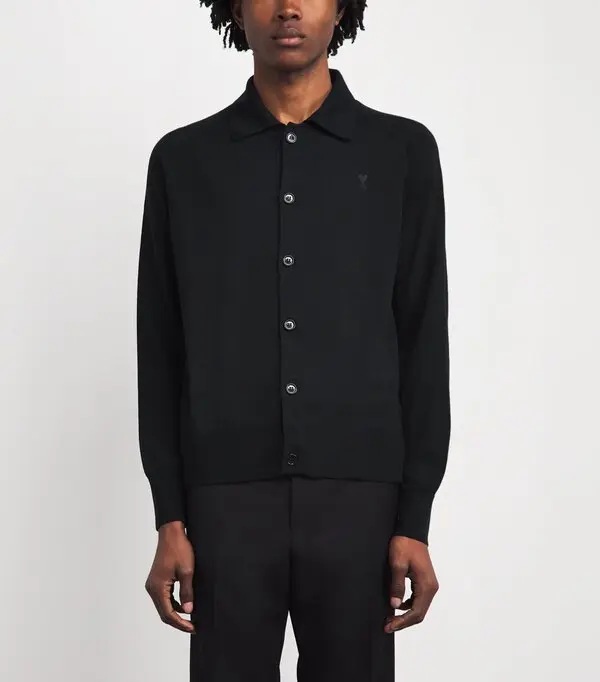 AMI Paris Wool Collared Cardigan