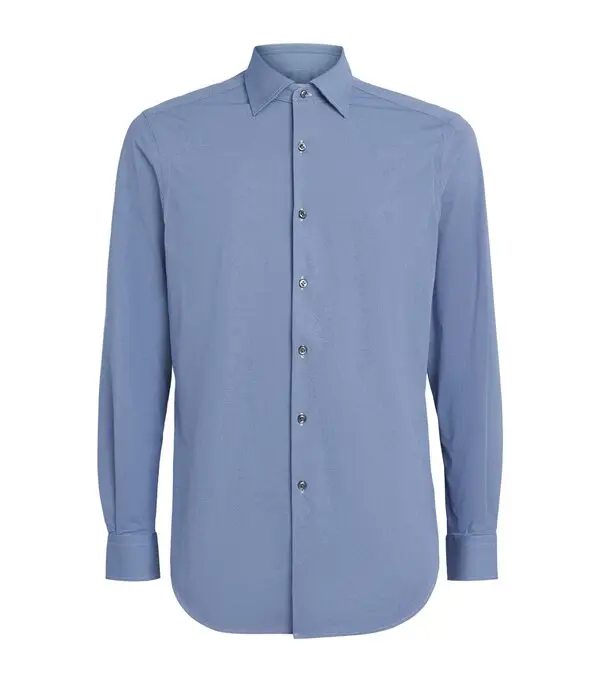 Pal Zileri Jacquard Micro-pattern Shirt - Blue