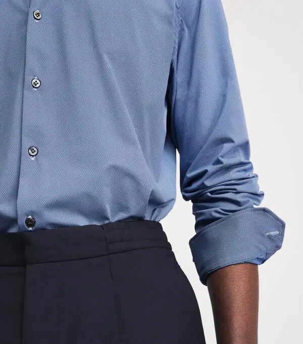 Pal Zileri Jacquard Micro-pattern Shirt - Blue
