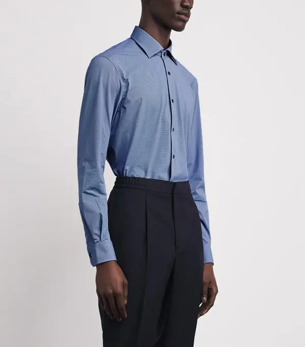 Pal Zileri Jacquard Micro-pattern Shirt - Blue