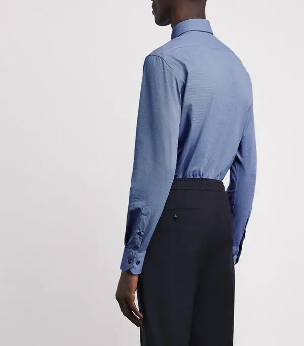 Pal Zileri Jacquard Micro-pattern Shirt - Blue