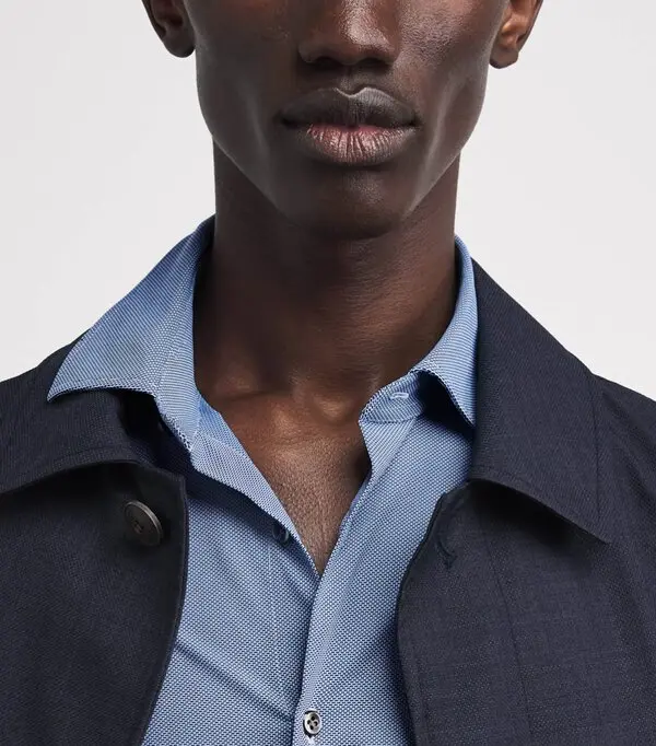 Pal Zileri Jacquard Micro-pattern Shirt - Blue