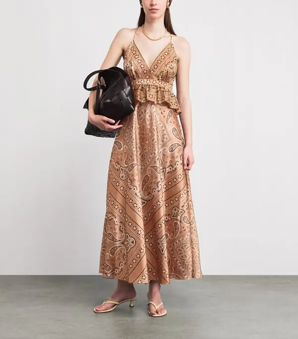 Sandro Bandana Print Maxi Dress
