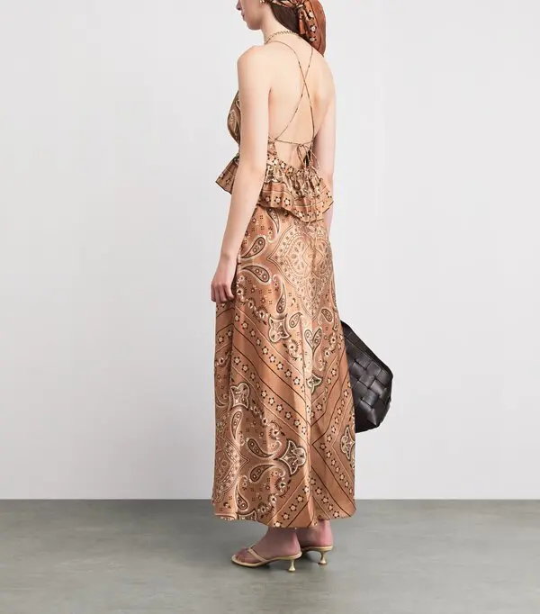 Sandro Bandana Print Maxi Dress