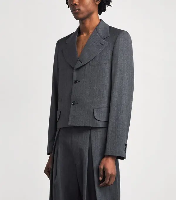 Comme Des Garçons Wool-blend Short Blazer