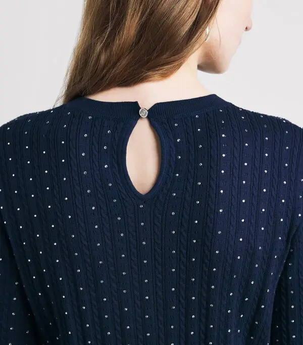 Maje Embellished Cotton-blend Sweater
