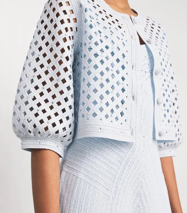 Maje Embellished Crochet Cardigan