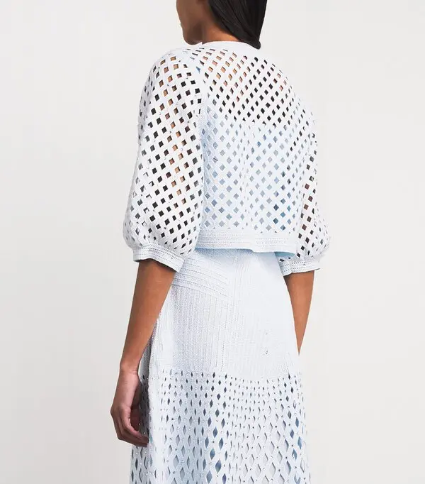 Maje Embellished Crochet Cardigan
