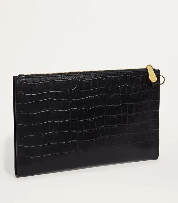 Harrods Croc-embossed Leather Pouch