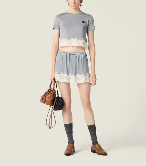 Miu Miu Recycled Silk Jersey T-shirt