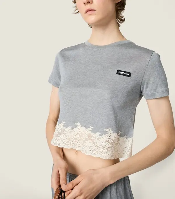 Miu Miu Recycled Silk Jersey T-shirt